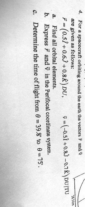 4. For a spacecraft orbiting around the earth the vectors r̂ and v⃗ are ...