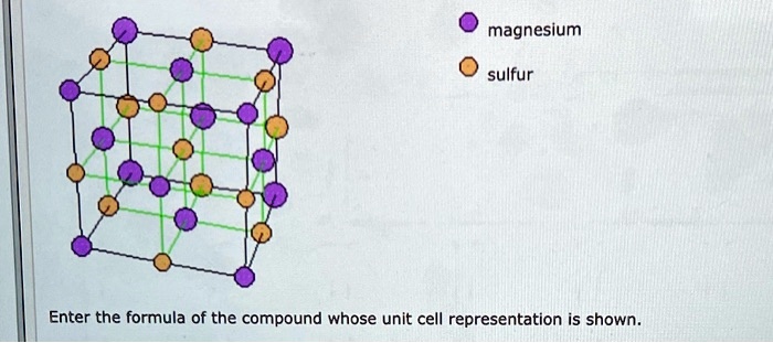 SOLVED: magnesium sulfur Enter the formula of the compound whose unit ...