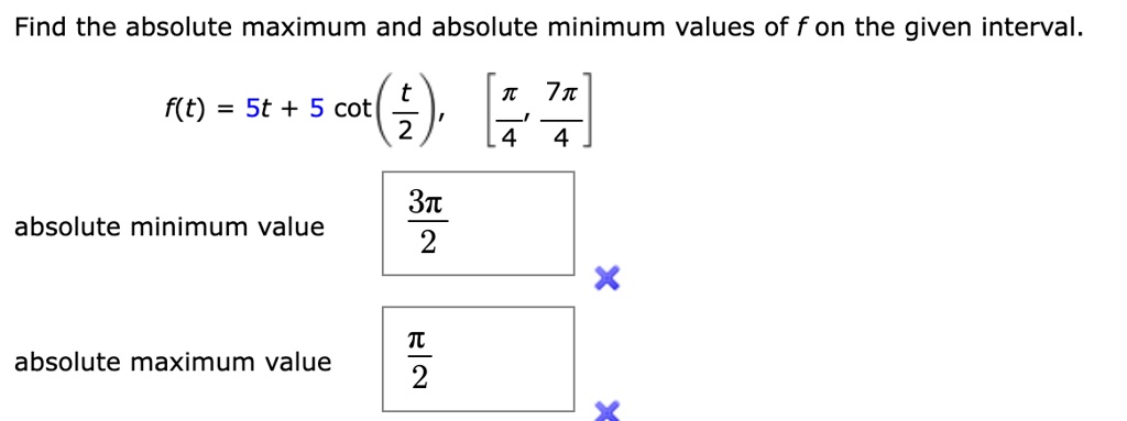 Find the absolute maximum and absolute minimum values of f on the given ...