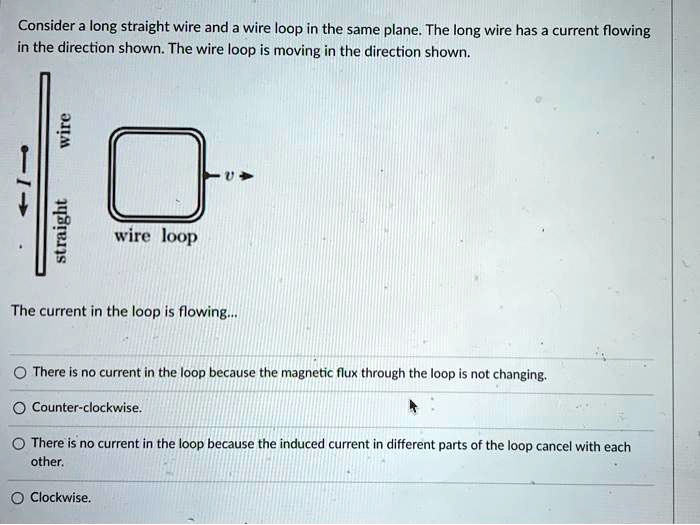 SOLVED: Consider long straight wire and wire loop in the same plane ...