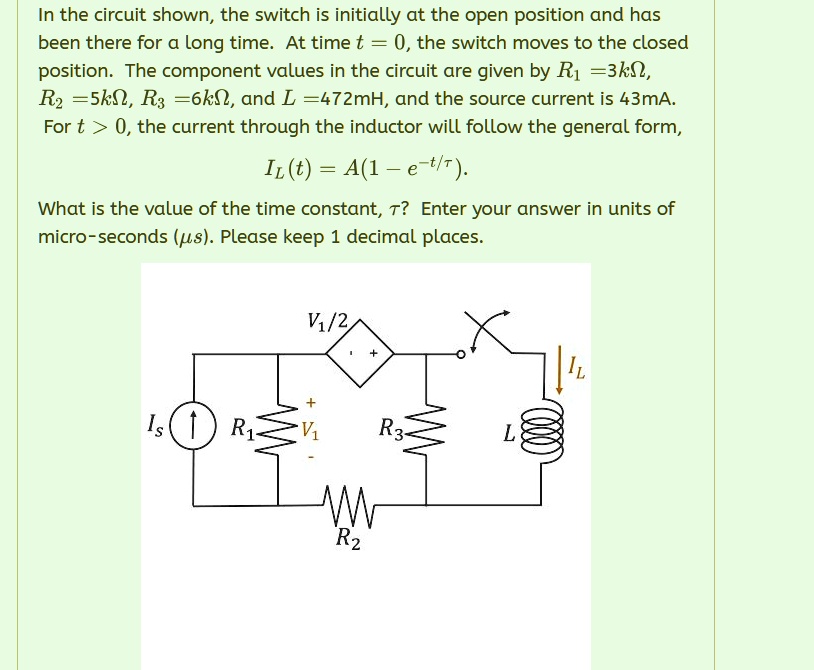 in the circuit shown the switch is initially at the open position and ...