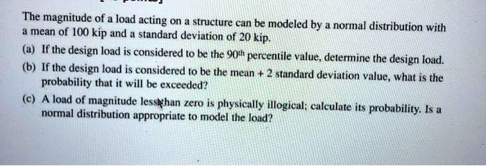 SOLVED: The magnitude of a load acting structure can be modeled by mean ...