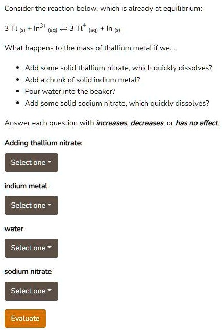 SOLVED: Consider the reaction below, which is already at equilibrium: 3 ...