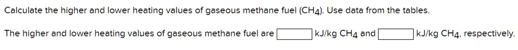 SOLVED: Calculate the higher and lower heating values of gaseous ...