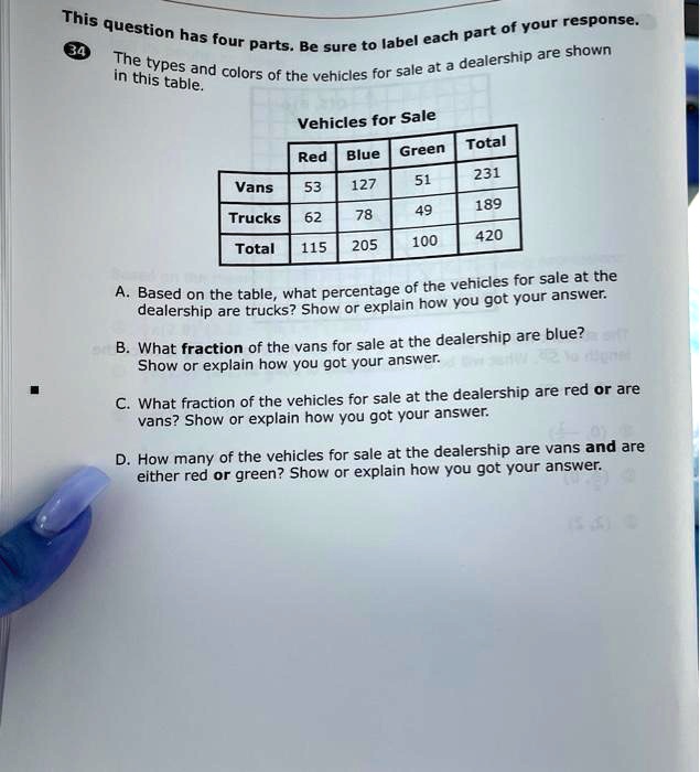SOLVED: This question Your response. has each Part four parts Be sure ...