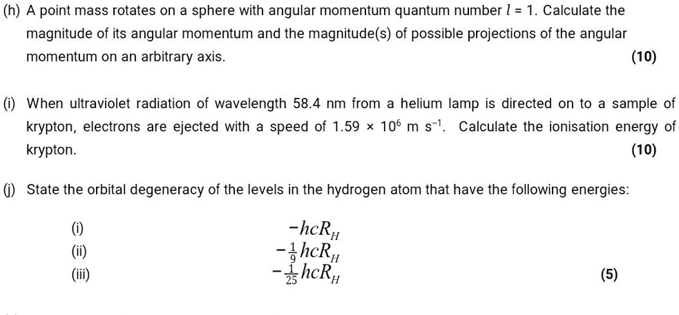 SOLVED: (h) A point mass rotates on a sphere with angular momentum ...