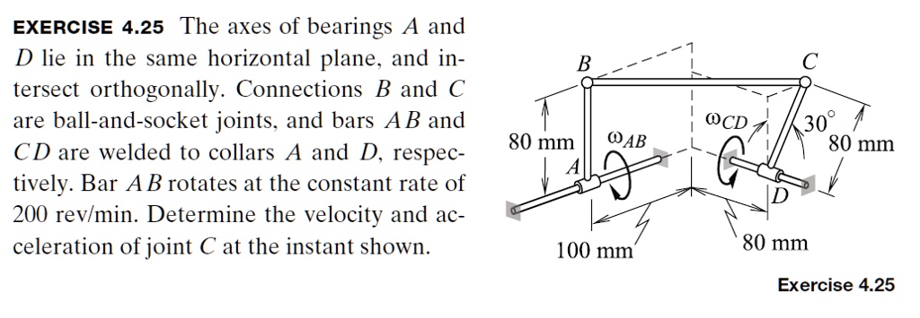 SOLVED: Exercise 4.25: The axes of bearings A and D lie in the same ...
