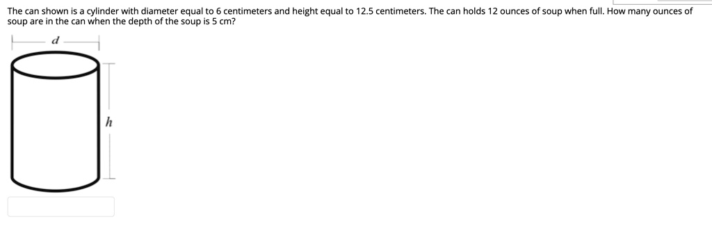 The can shown is a cylinder with diameter equal to 6 centimeters and ...