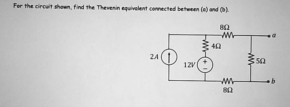 SOLVED: Please find the Thevenin equivalent connected between a and b For the circuit shown ...
