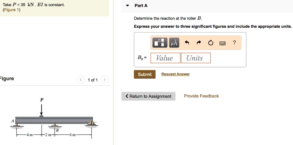 Take P = 35 kN. EI is constant. (Figure 1) Part A: Determine the ...