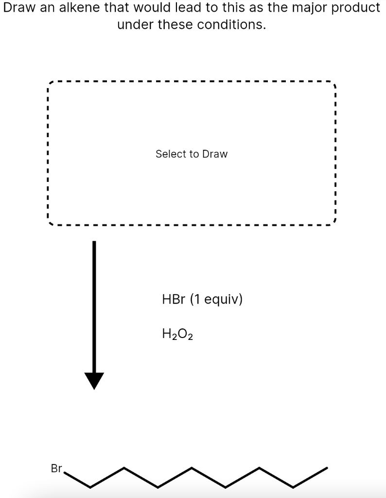 SOLVED: Draw an alkene that would lead to this as the major product under these conditions ...