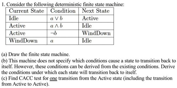 1. Consider the following deterministic finite state machine: Current ...