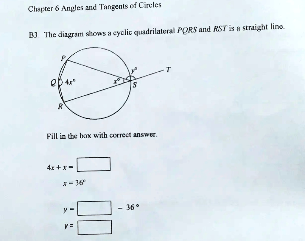 Chapter 6: Angles and Tangents of Circles Cyclic quadrilateral PORS and ...