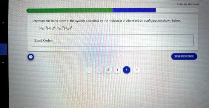 Solved Determine The Bond Order Of The System Described By The