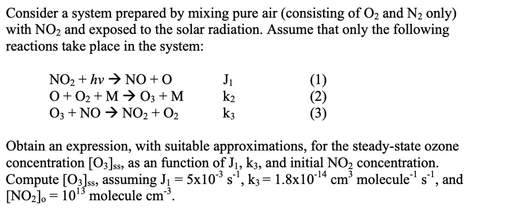 SOLVED: Consider a system prepared by mixing pure air (consisting of O2 ...