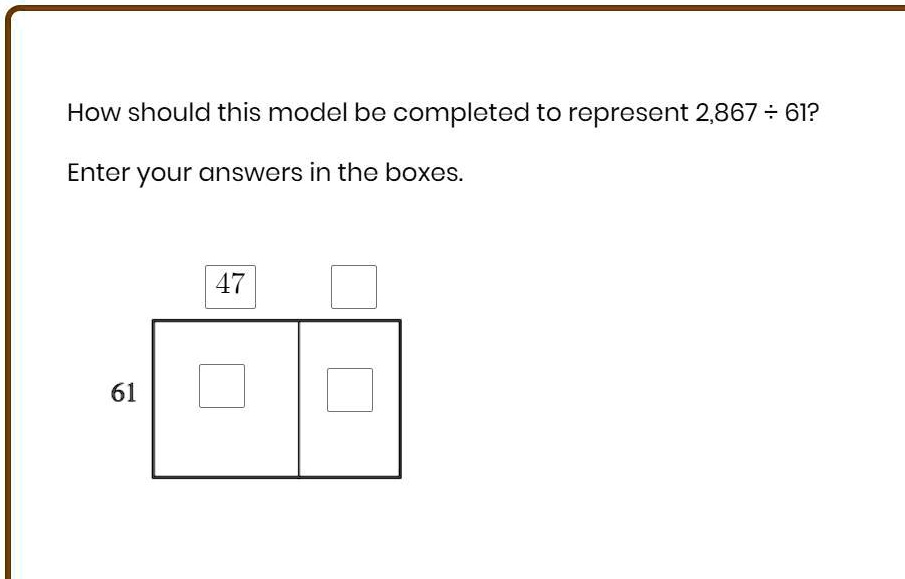 2867 61 on a model how should this model be completed to represent 2887 ...