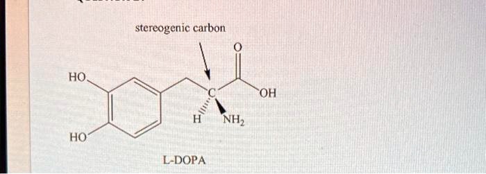 stereogenic carbon HO OH H NH2 L-DOPA