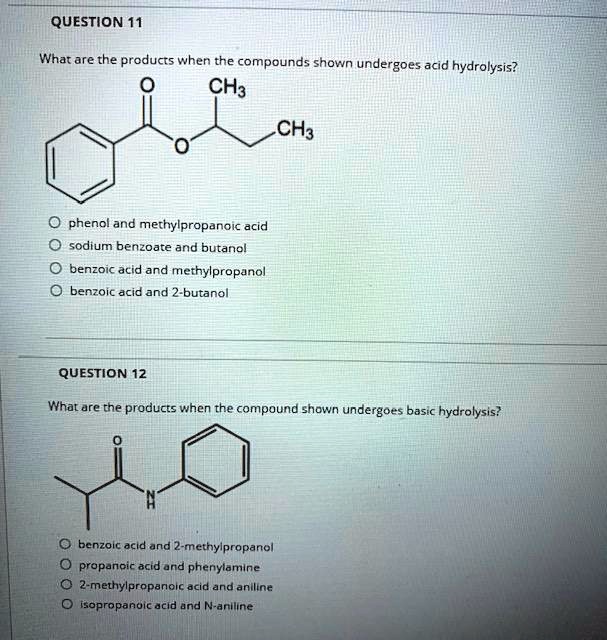 question 11 what are the producrs when the compounds shown undergoes ...