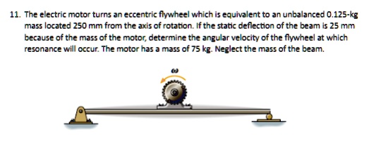 11. The electric motor turns an eccentric flywheel which is equivalent ...