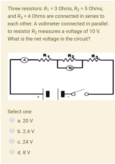 three resistors r1 3 ohms rz 5 ohms and r3 4 ohms are connected in ...