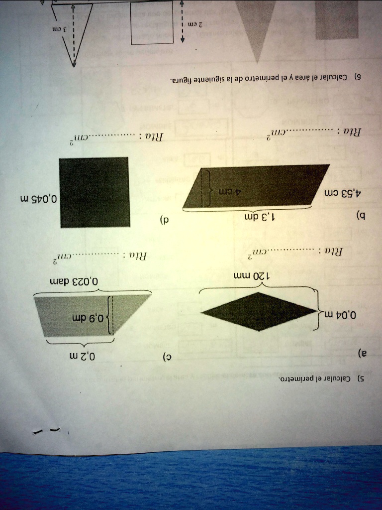 SOLVED: Necesito su ayuda es para hoy Ci Calcular el área Y el ... SOLVED: Necesito su ayuda es para hoy Ci Calcular el área Y el ...