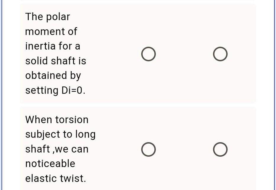 SOLVED: The polar moment of inertia for a solid shaft is obtained by ...