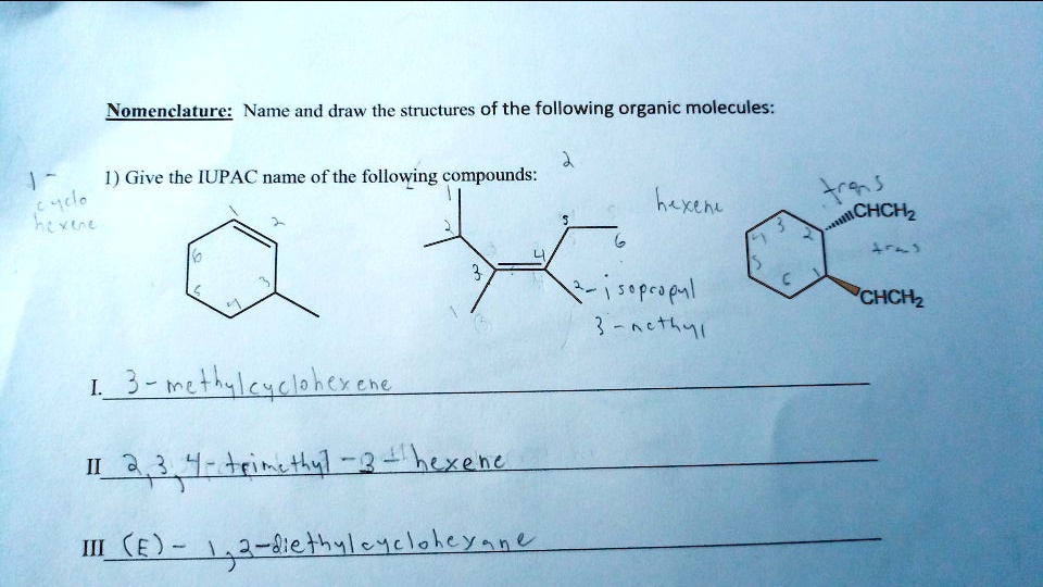 nqmenclture name and draw the structures of the following organic ...