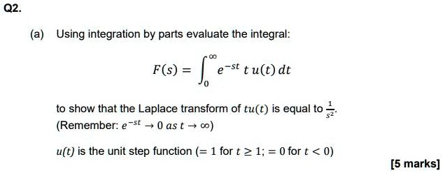 02 a using integration by parts evaluate the integral fs e st tut dt to ...