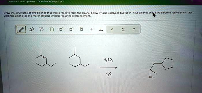 question 1 of 8 2 points question attempt 1 of 1 draw the structures of ...