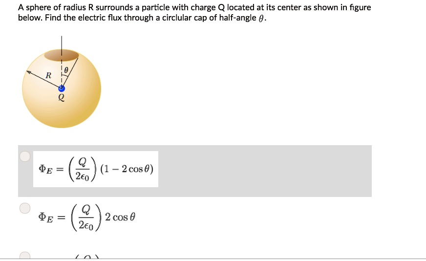 SOLVED: A sphere of radius R surrounds a particle with charge Q located ...