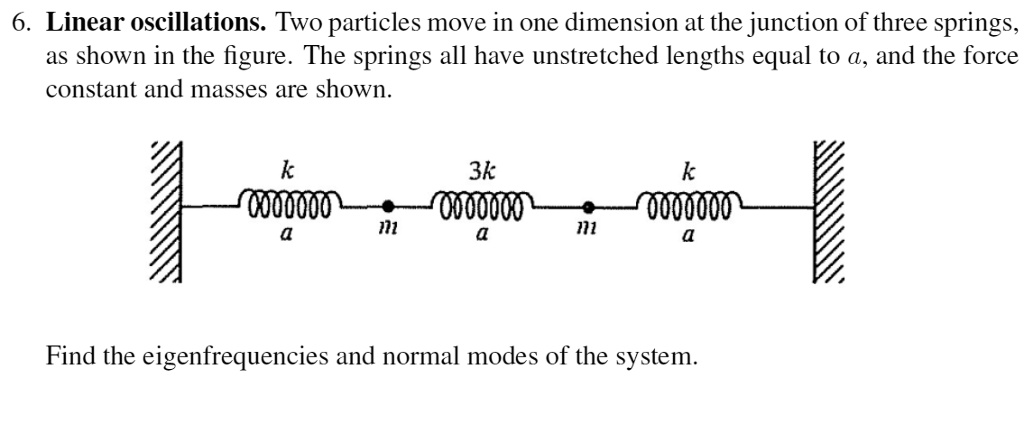 [GET ANSWER] 6. Linear oscillations. Two particles move in one ...