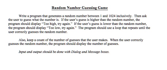 Solved It Must Be Used Java Program Random Number Guessing Game Write A Program That Generates