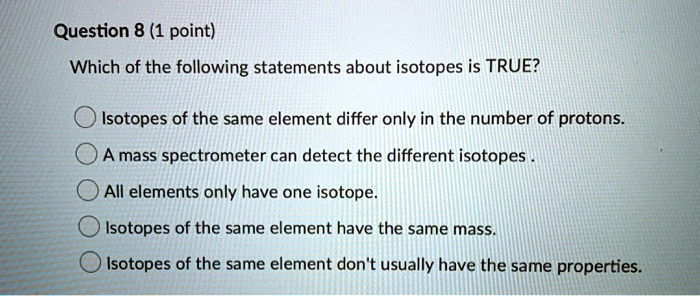 Solved Question 8 1 Point Which Of The Following Statements About