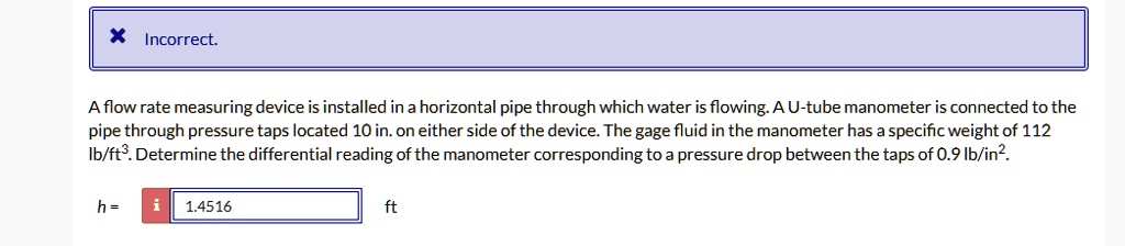 a flow rate measuring device is installed in a horizontal pipe through ...