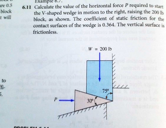 example o 611 calculate the value of the horizontal force p required to ...