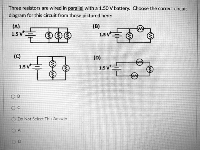 SOLVED:Three resistors are wired in parallel with a 1.50 V battery ...