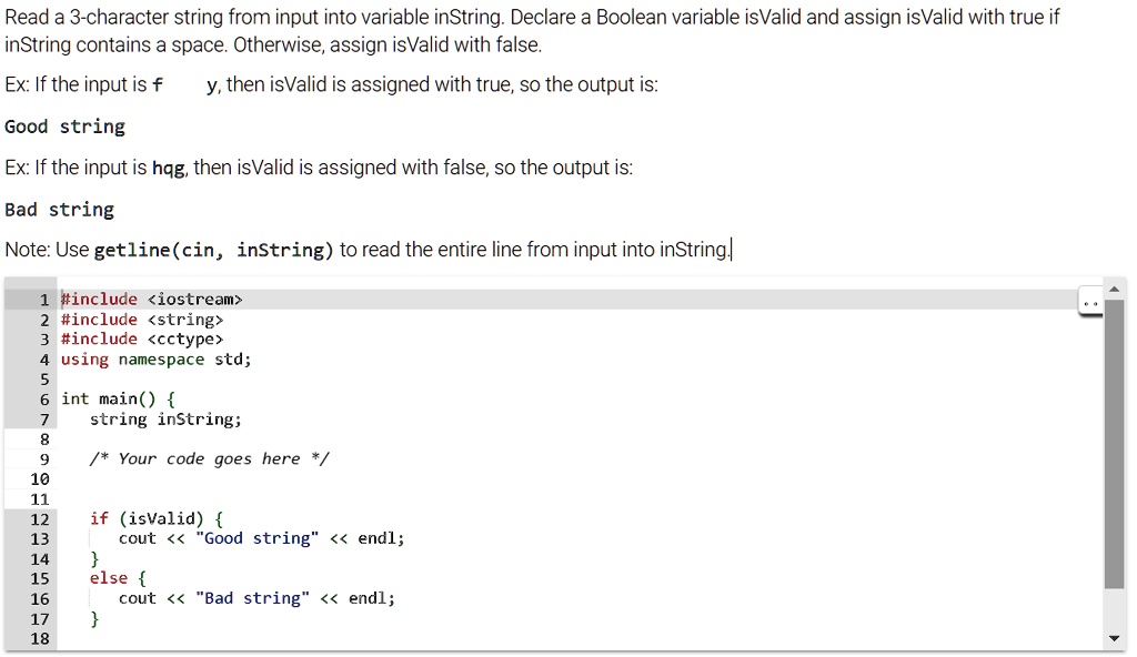 Texts Read A 3 Character String From Input Into The Variable Instring Declare A Boolean