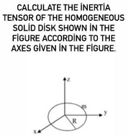SOLVED: Calculate the inertia tensor of the homogeneous solid disk shown in the figure according ...