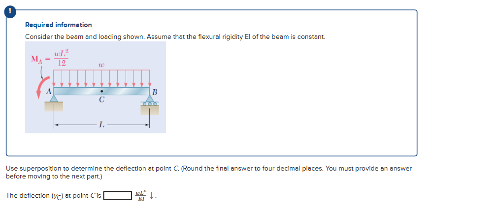 Required information Consider the beam and loading shown. Assume that ...