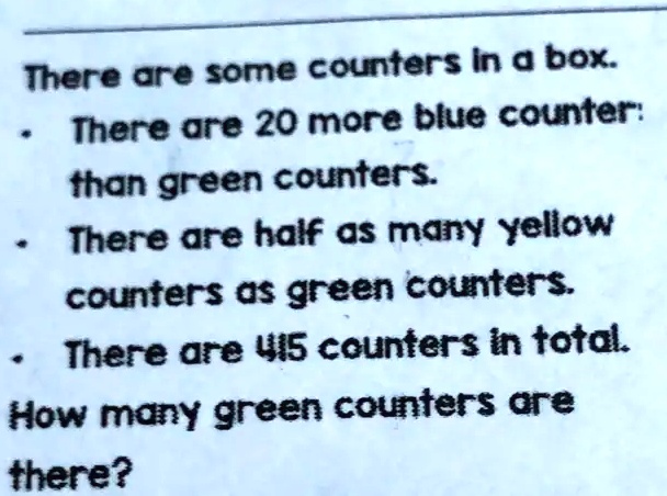 SOLVED: There are some counters In @ box: There are 20 more blue ...