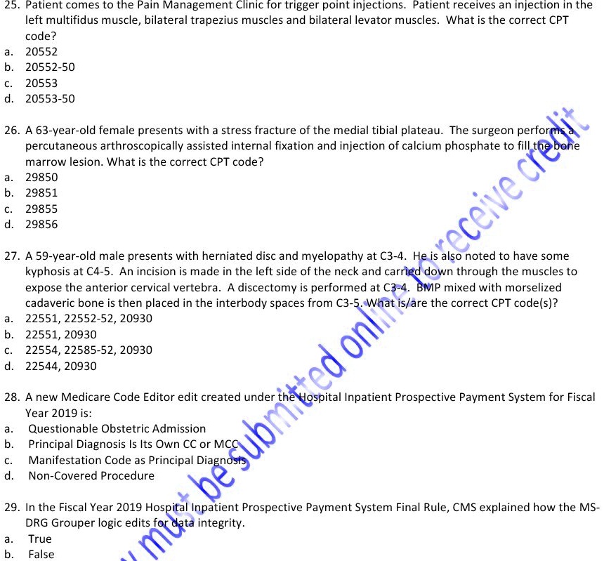 SOLVED: 25. Patient comes to the Pain Management Clinic for trigger ...