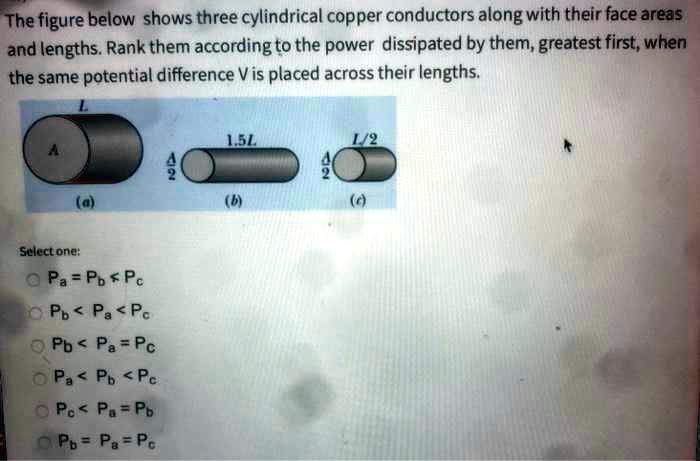 SOLVED: The figure below shows three cylindrical copper conductors ...