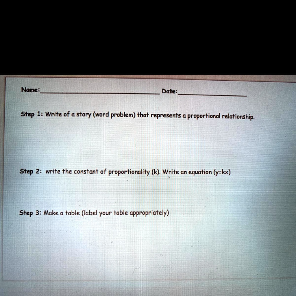 Solved Can Somebody Do This For Me Nane Dote Step 1 Write Of A Story Word Problem That