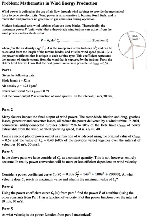 problem mathematics in wind energy production wind power defined the ...