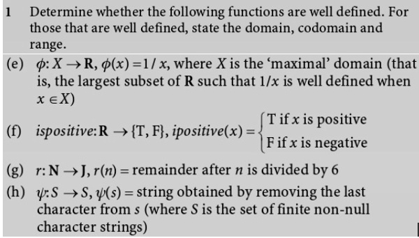 SOLVED: Determine whether the following functions are well defined. For those that are well ...