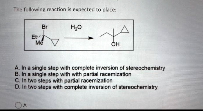 the following reaction is expected to place br hzo et me oh a in a ...