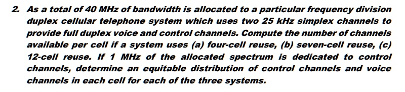 SOLVED: As a total of 40 MHz of bandwidth is allocated to a particular ...