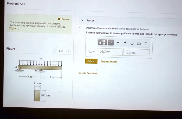 SOLVED: Text: Mechanics of Materials Problem 7.11 Review: The overhang beam is subjected to a ...