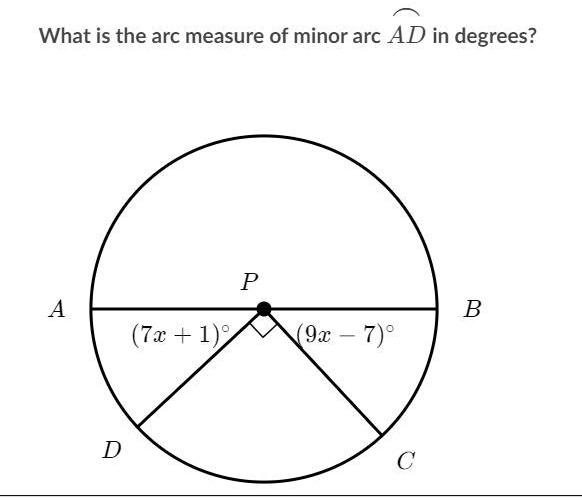 SOLVED: 'In the figure below, AB is a diameter of circle P What is the ...
