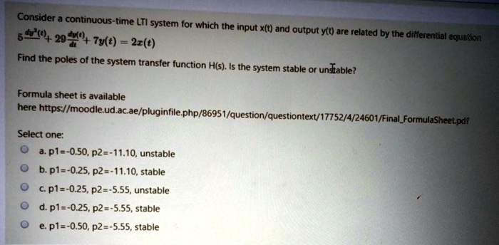 Consider a continuous-time LTI system for which the input x(t) and ...
